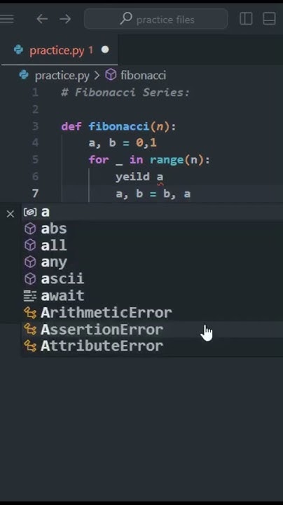 Fibonacci Series Python Pythonprogrammingcodinglearnpython Pythonforbeginners Youtube