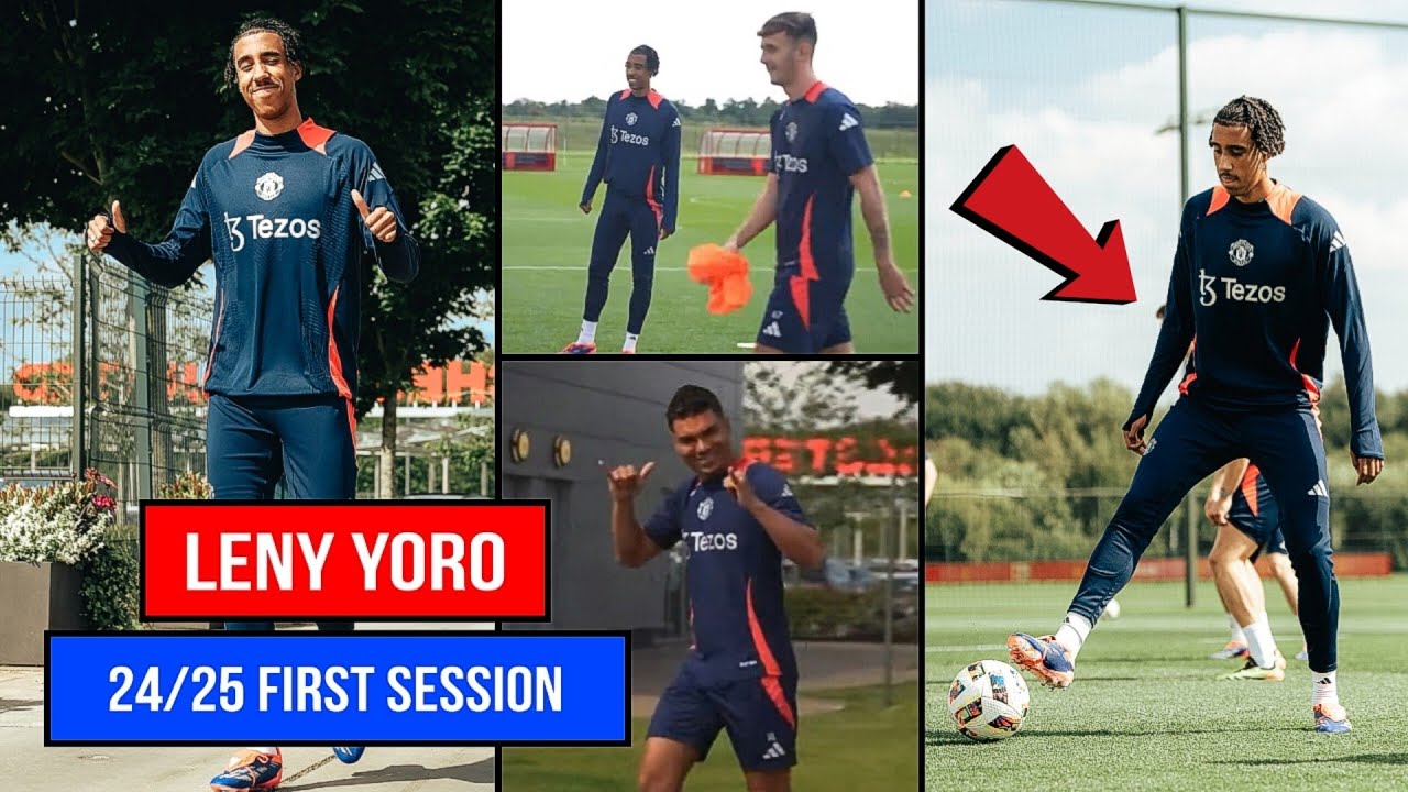 Leny Yoro's First Training Session For Man United! 🔥 | See: Sancho ...
