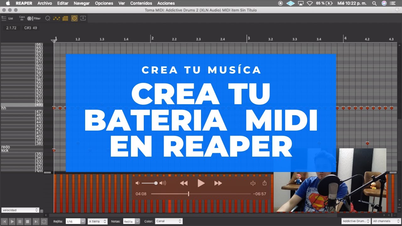 Reaper tutorial en español - Crear baterias, ritmos y secuencias - MIDI ...