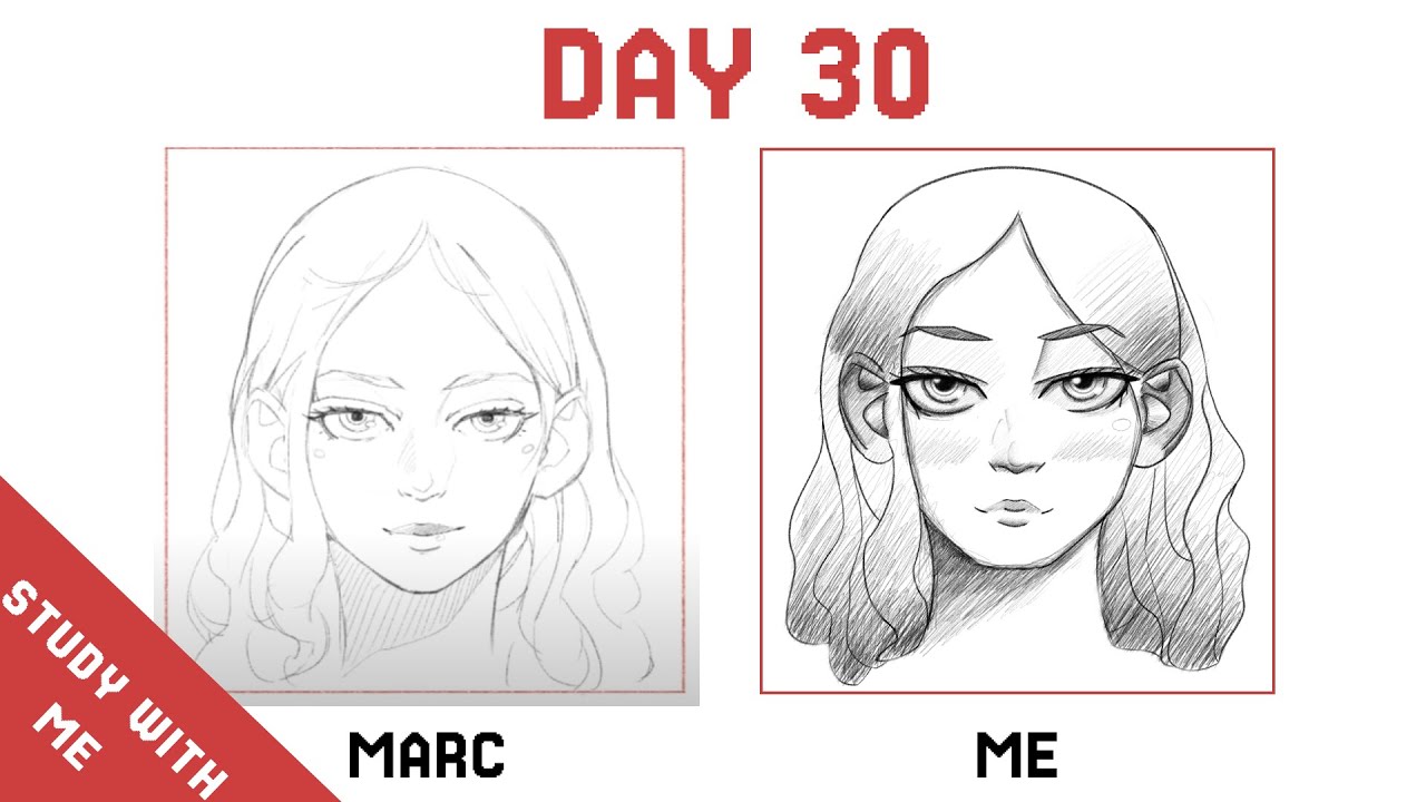 I learn to draw FACES by following Marc Brunet 30 days schedule (day 30 ...
