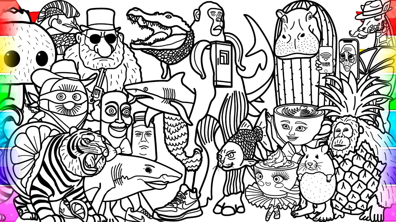 TOP Italian Brainrot Memes New Coloring Pages / How to Color All New ...