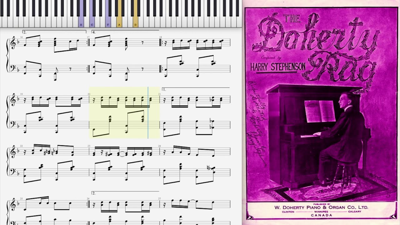 Doherty Rag by Harry Stephenson (1913, Ragtime piano) - YouTube