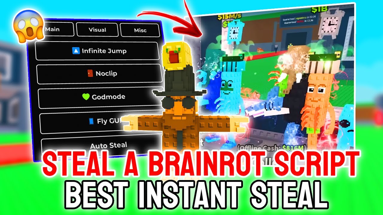 Steal a Brainrot Script Pastebin – Instant Steal, No Kick, Auto Steal ...