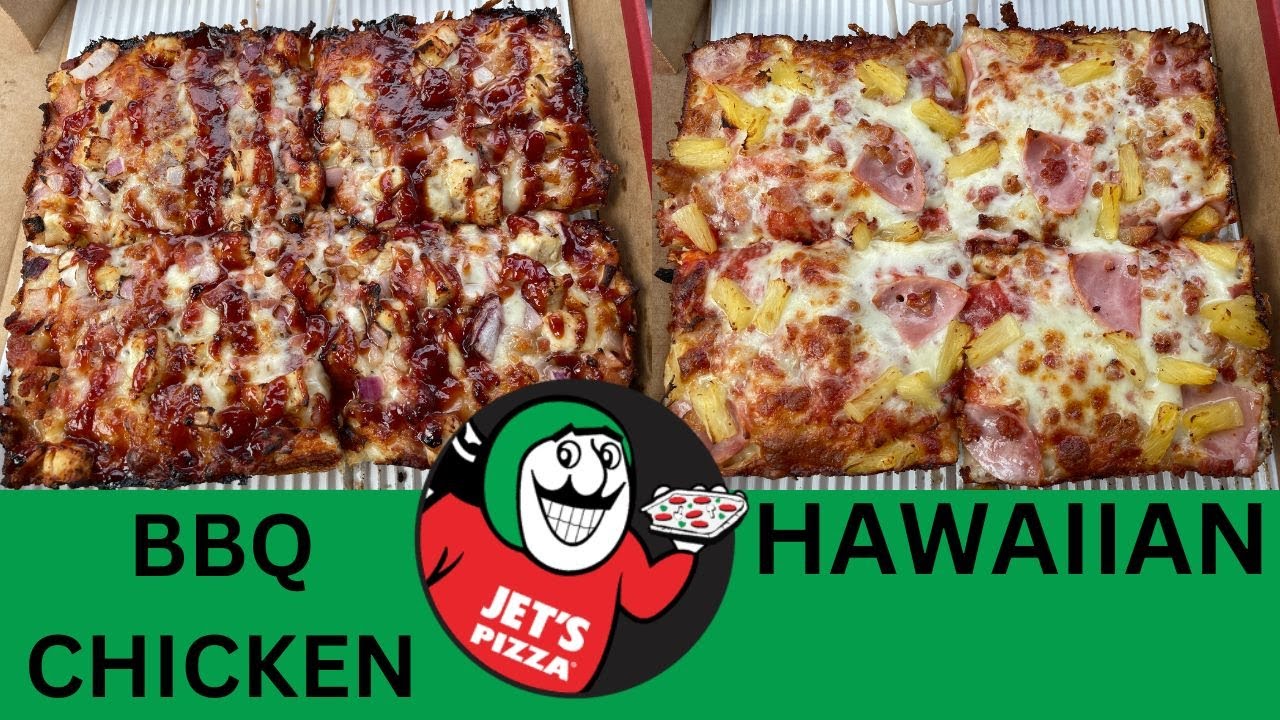 Jet’s Pizza: BBQ Chicken & Hawaiian Pizza Review - YouTube