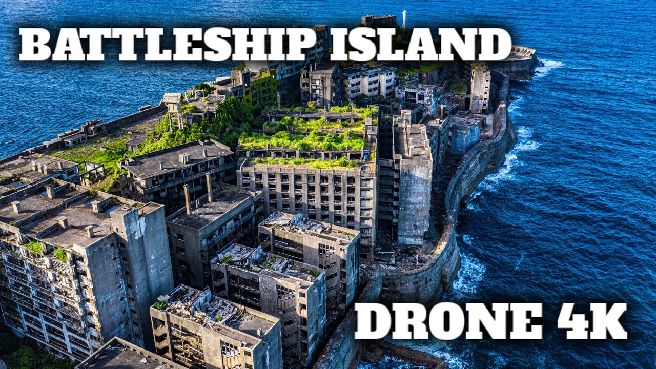 Abandoned Battleship Island full drone footage 4k EXPLORING WITH ...