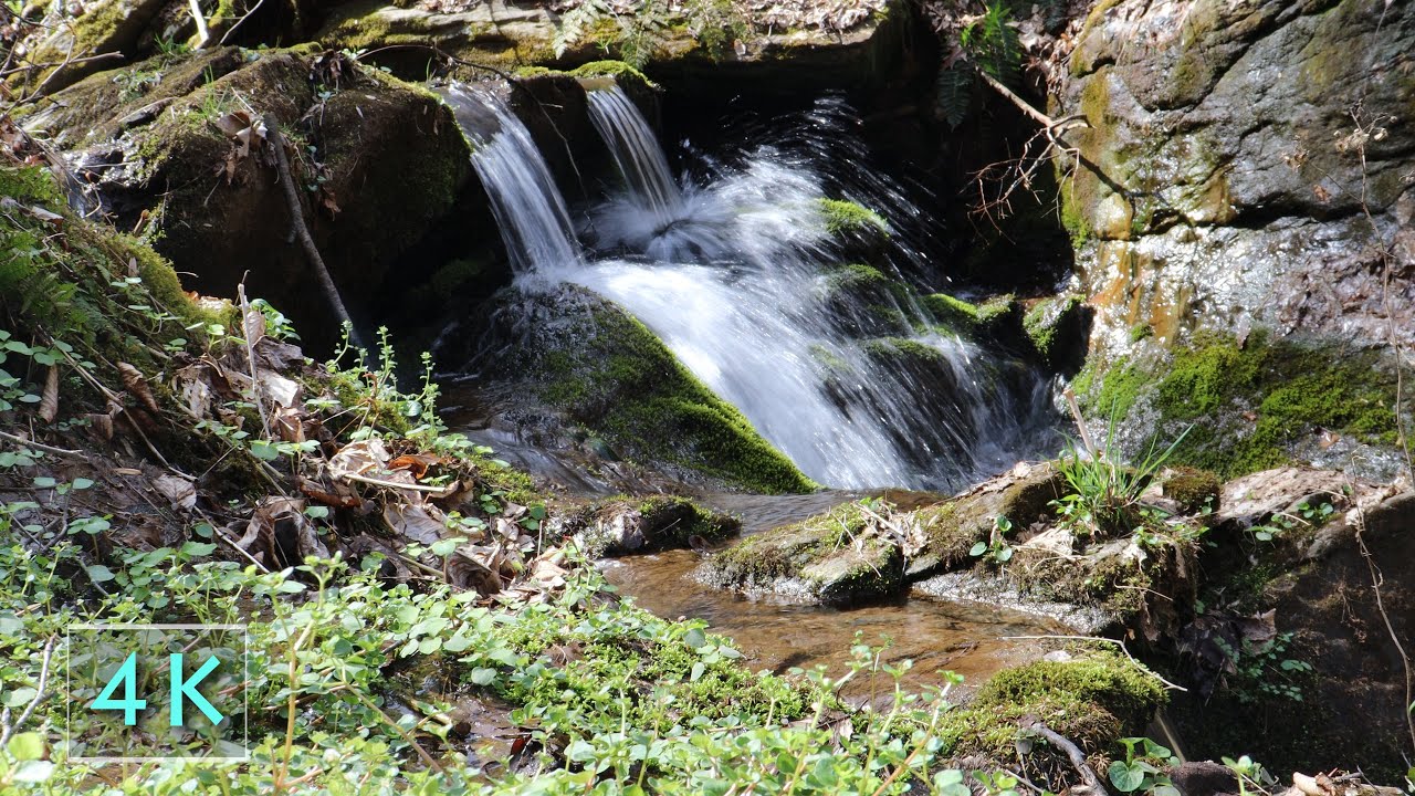 Spring Waterfall Splashing - No Birds - 10 Hours Water Sounds - Nature ...