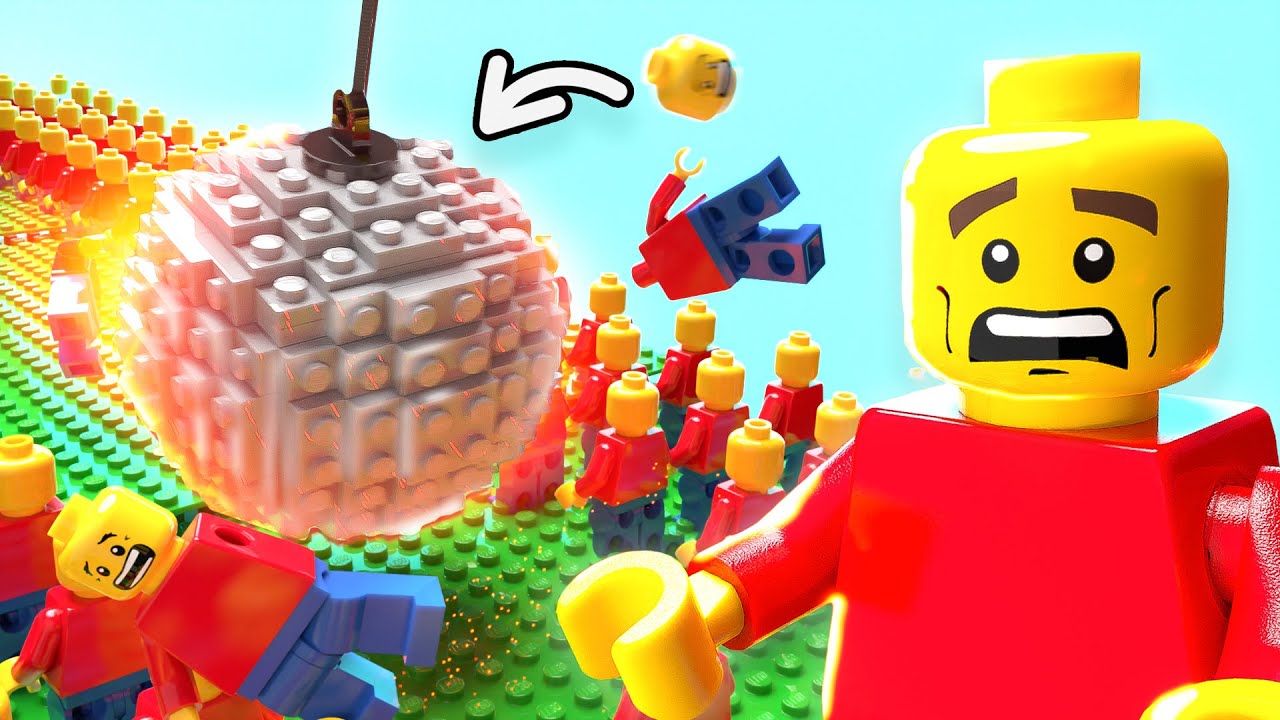 Testing Lego Weapons Against 100 Minifigures - Part 2 - YouTube