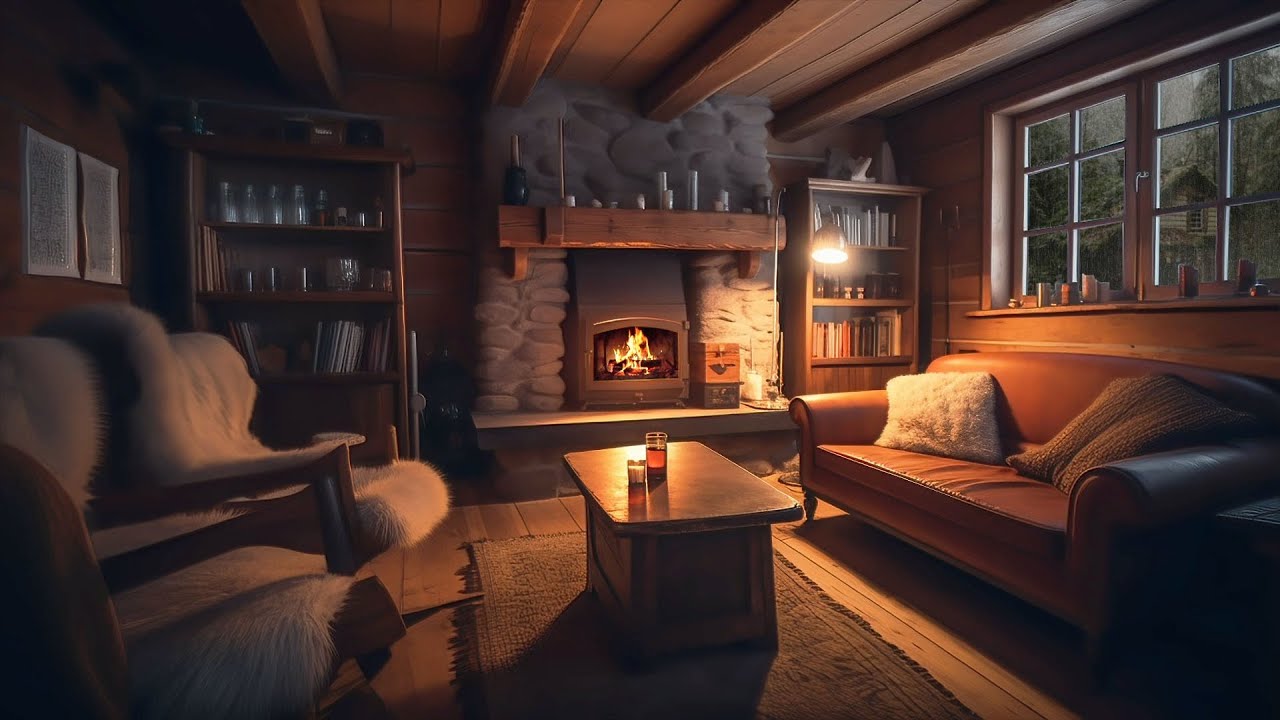 Cozy Cabin Ambience with Rain & Thunderstorm Sounds - YouTube