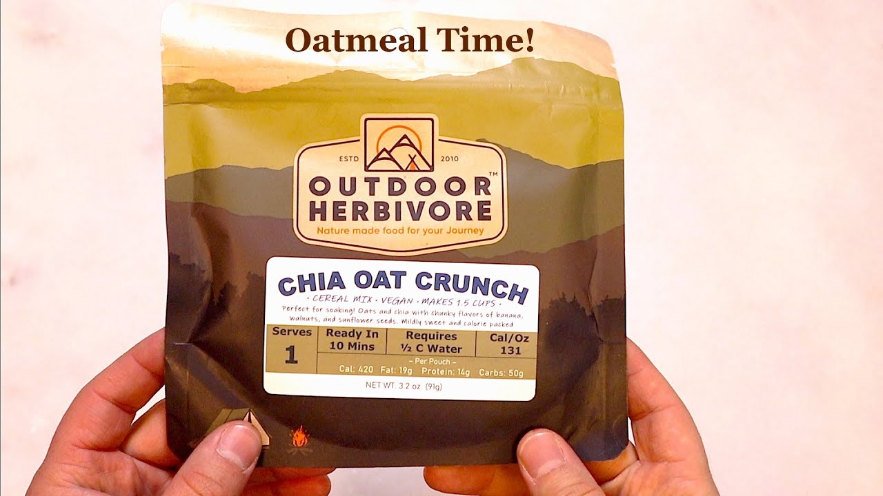 Freeze Dried MRE Review | Outdoor Herbivore | Chia Oat Crunch - YouTube