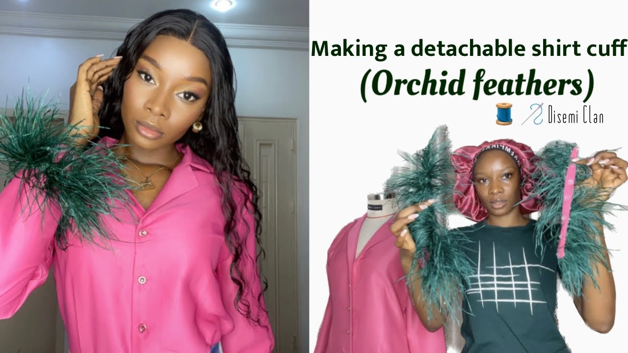 How to make a Notch collar detachable shirt cuff with orchid feathers ...