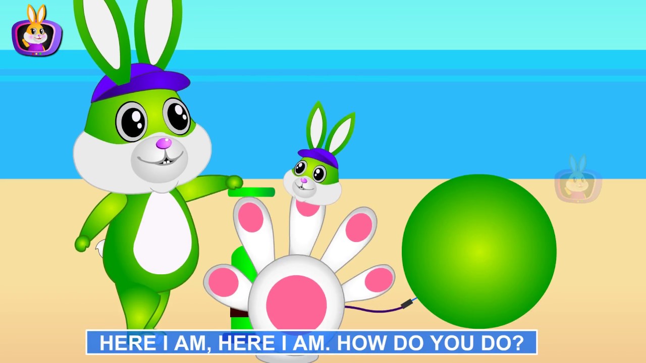 Mega Rabbit play with Color Balloons Finger Family Nursery Rhymes For ...