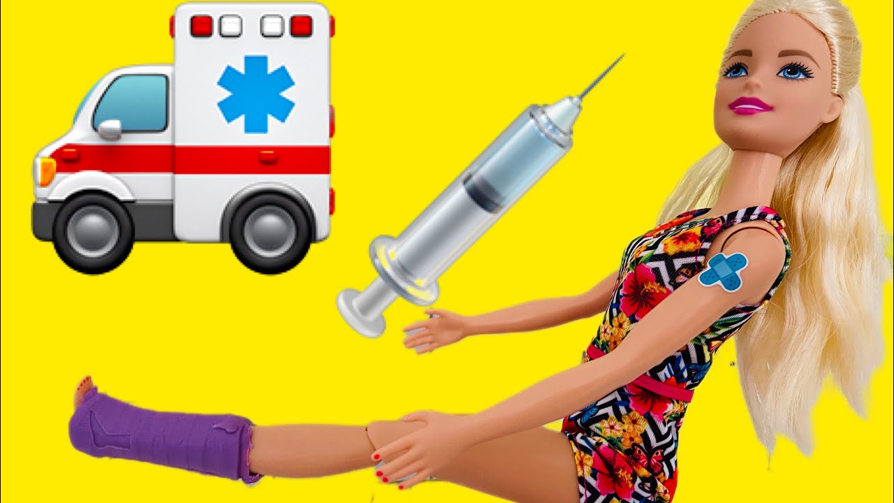 SICK BARBIE Broken Leg & goes to Hospital - Doll Doctor - Anna Toddler ...
