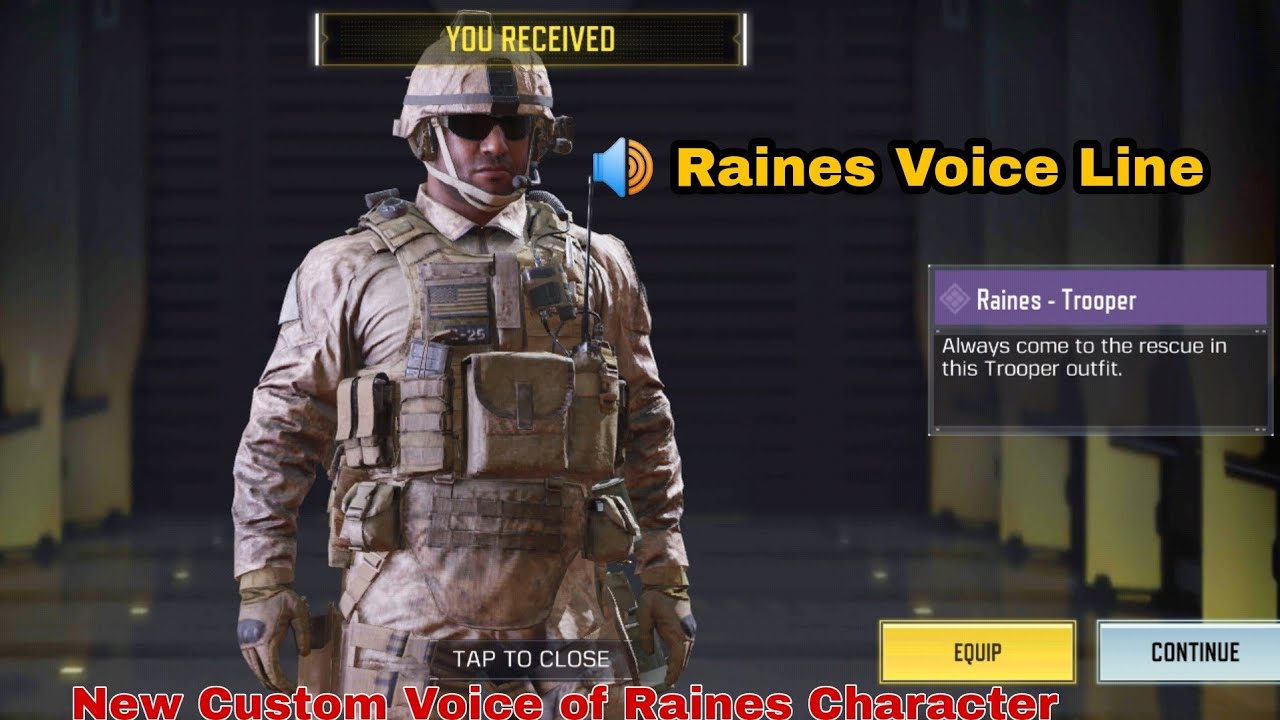 Raines Character Voice Line in COD Mobile - YouTube