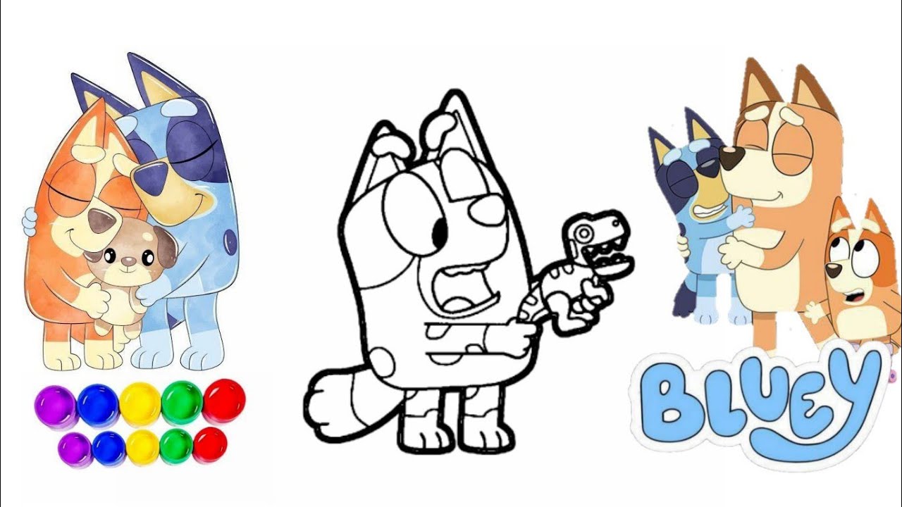 Bluey 💙 Drawing for Kids | Learn to Draw Bluey Family Step by Step ...
