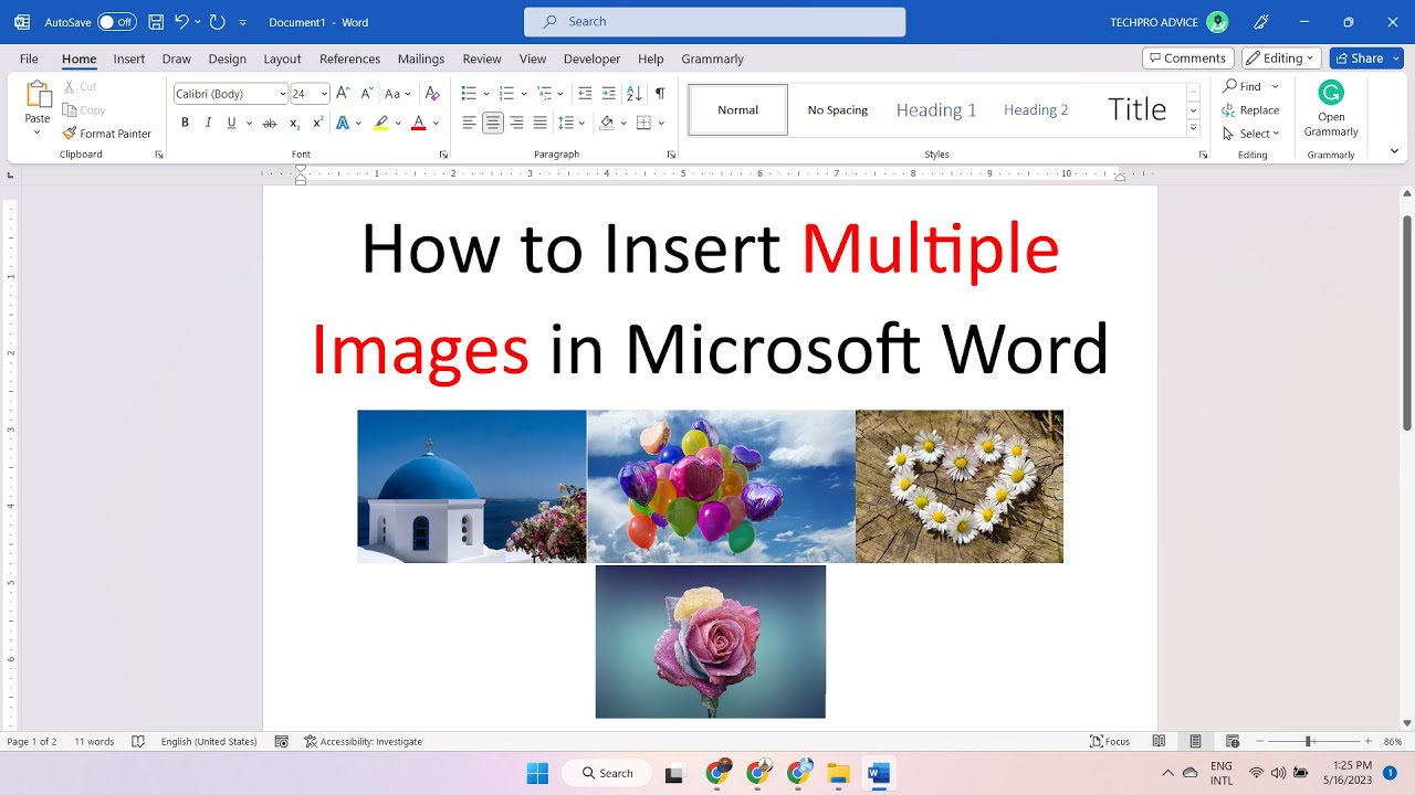 How to Insert Multiple Images in Microsoft Word Update 2023🔥 - YouTube