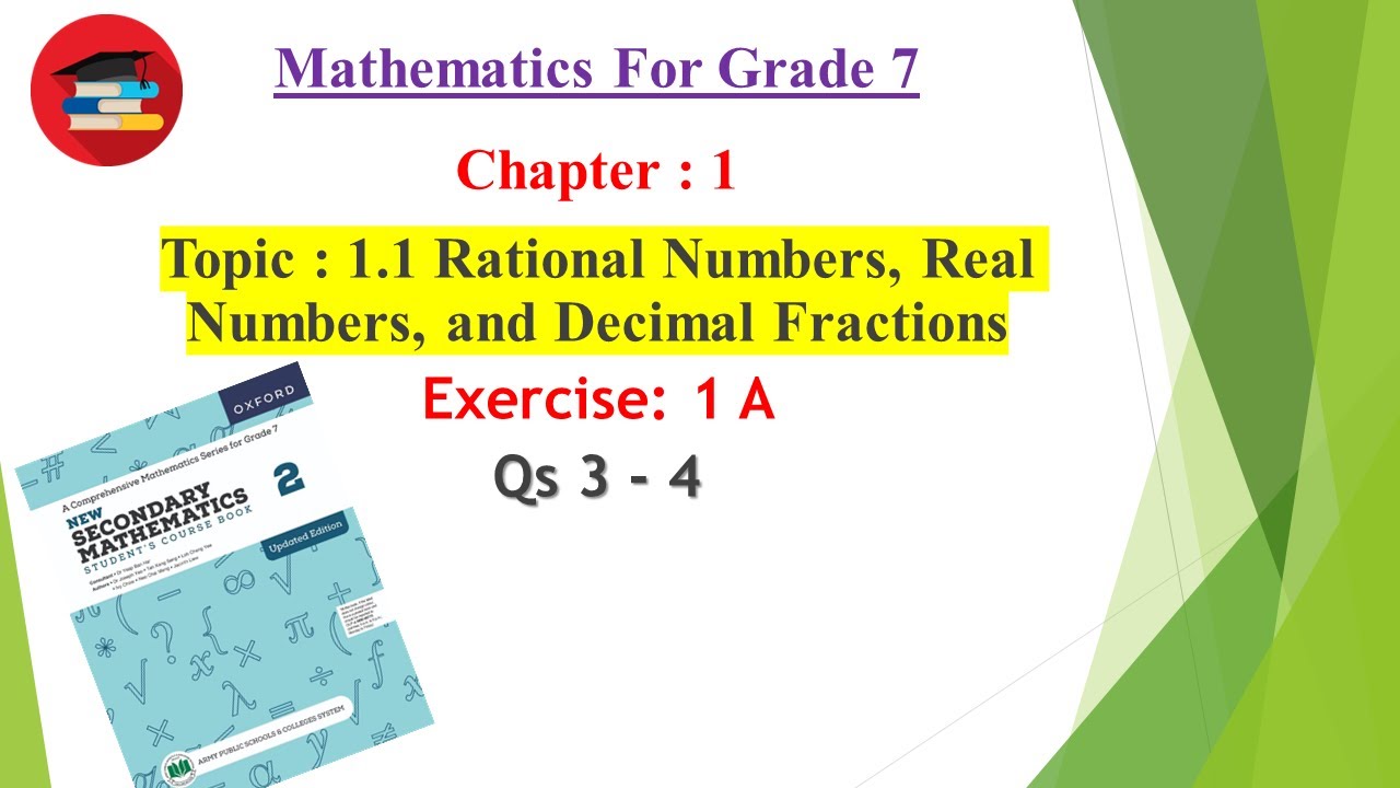 APS Math Class 7 Ex 1 A Qs 3, 4 | New secondary Mathematics book 2 ...