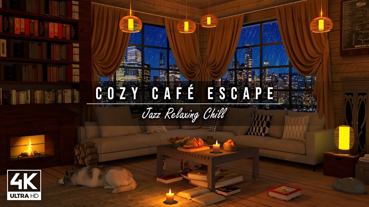 Cozy Café Escape - Immerse in Soothing Jazz & Gentle Rain Sounds for ...