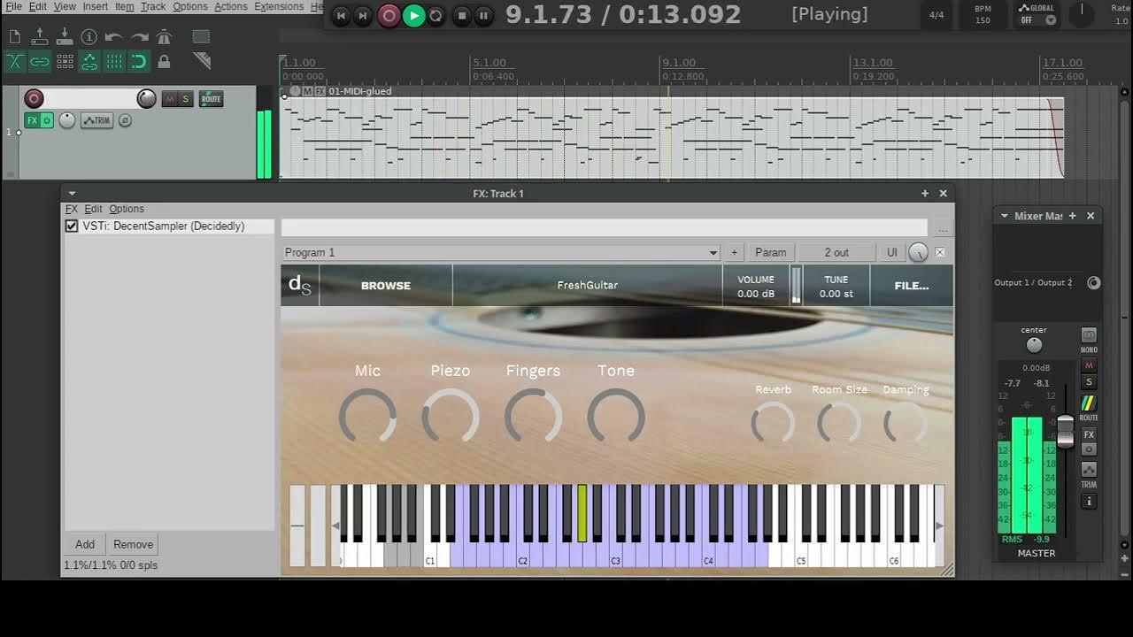 FreshGuitar Decent Sampler preset demo - YouTube