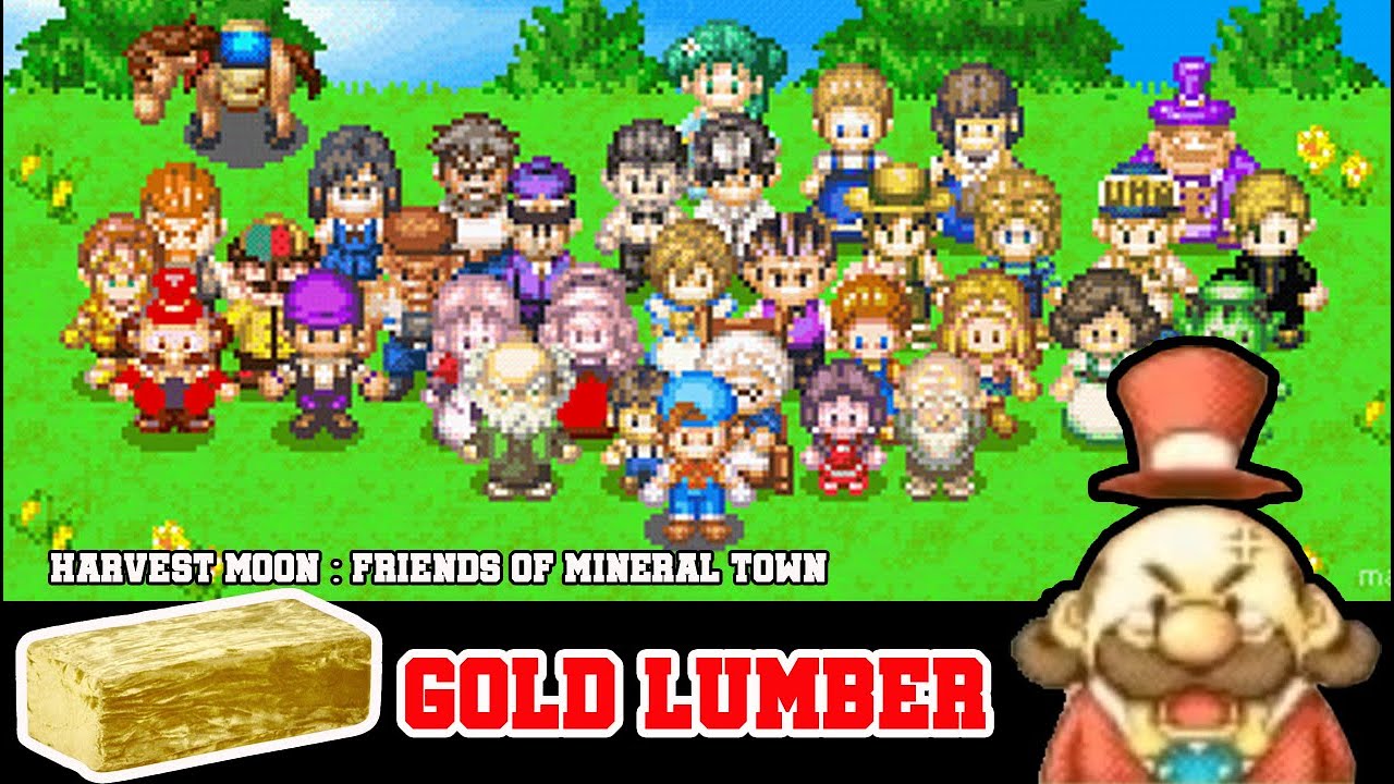 Harvestmoon : Friends Of Mineral Town GBA Gold Lumber Case - YouTube