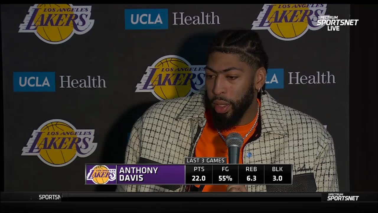 Anthony Davis postgame interview as Lakers loss to Hawks 129-121 - YouTube