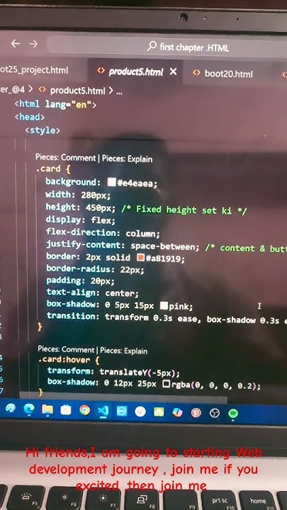 Card Using Html 😎 Css 😁 Programming School Coding Sidehustle Youtube