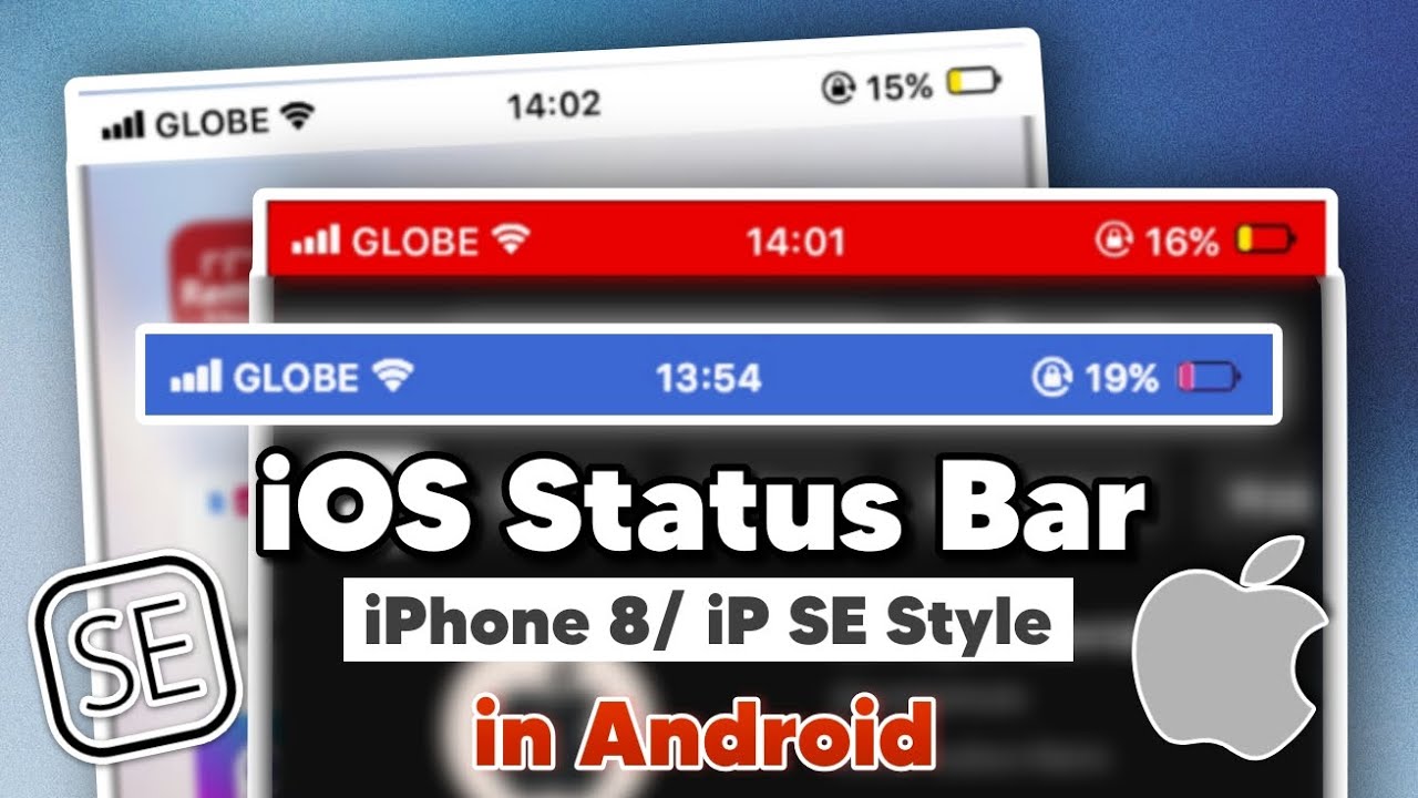iPhone 8/iP SE Style Notification Bar on Android - YouTube