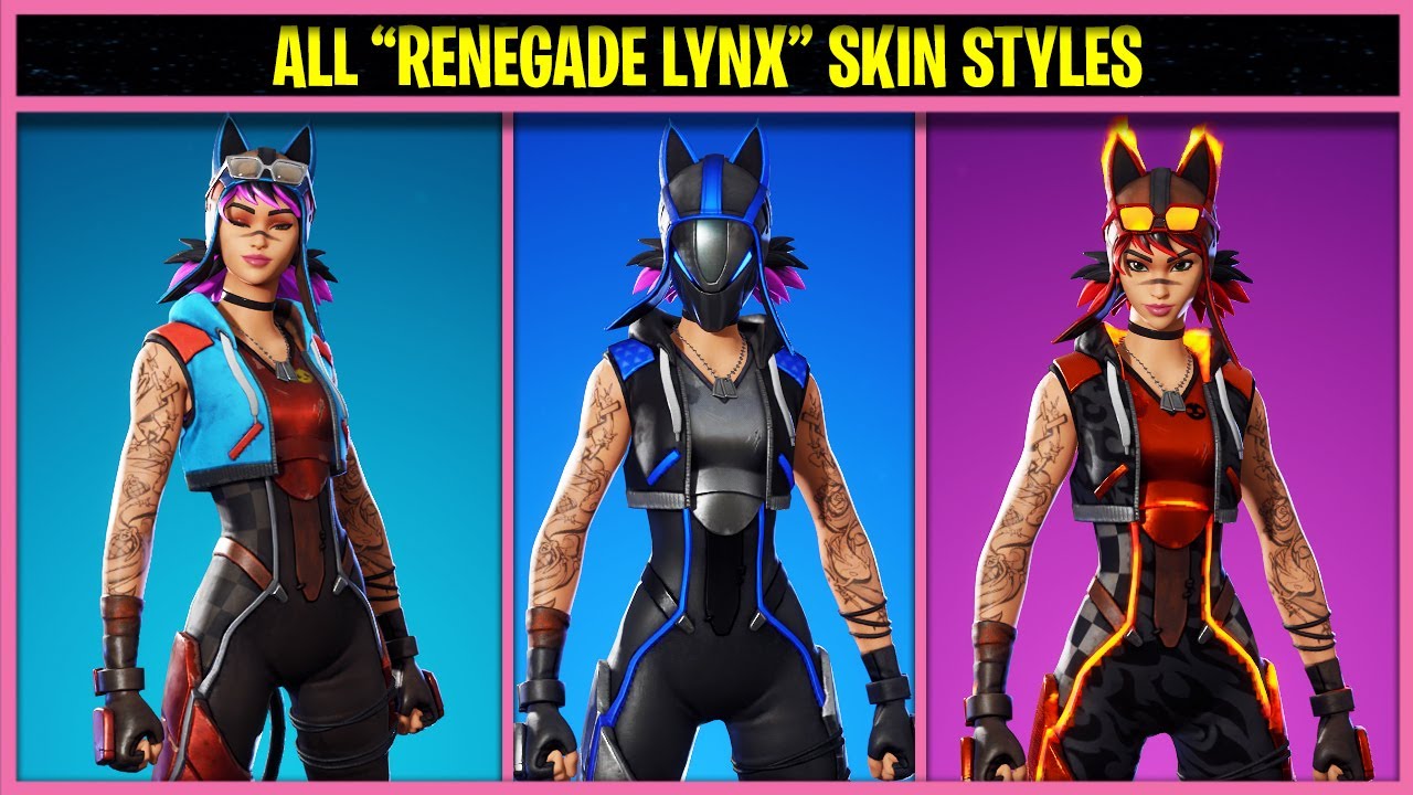 ALL RENEGADE LYNX SKIN STYLES IN FORTNITE OG PASS - YouTube