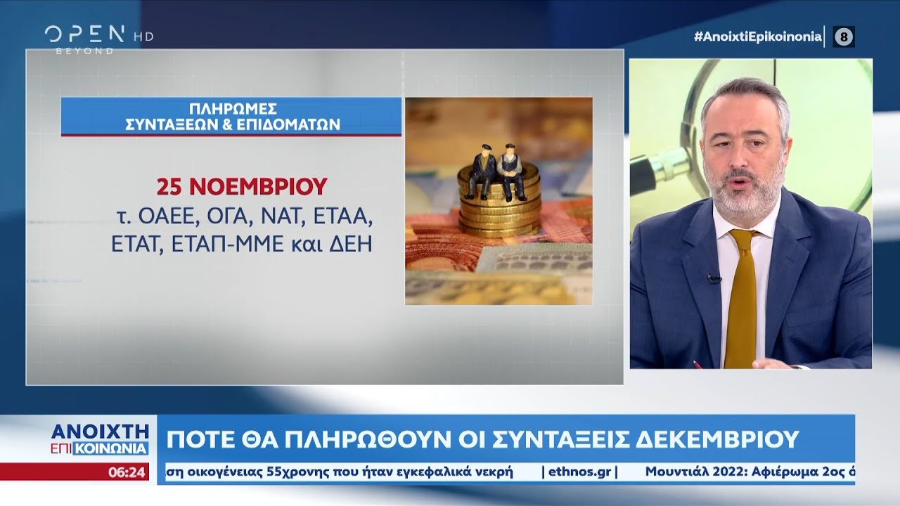 Πότε θα πληρωθούν οι συντάξεις Δεκεμβρίου - YouTube