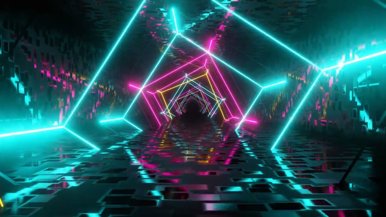 Vj loop neon fantastic tunnel - YouTube