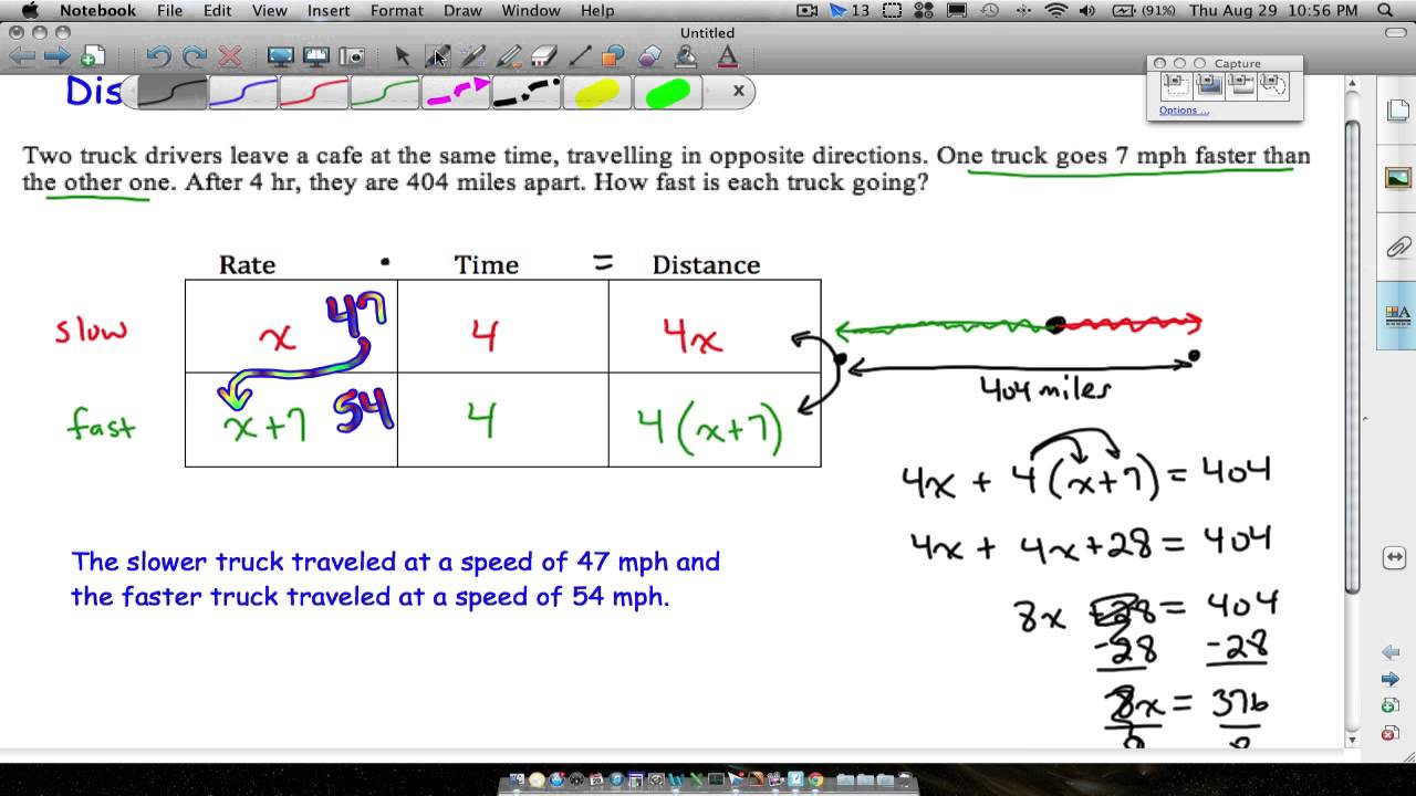 Distance Rate Time Word Problems YouTube