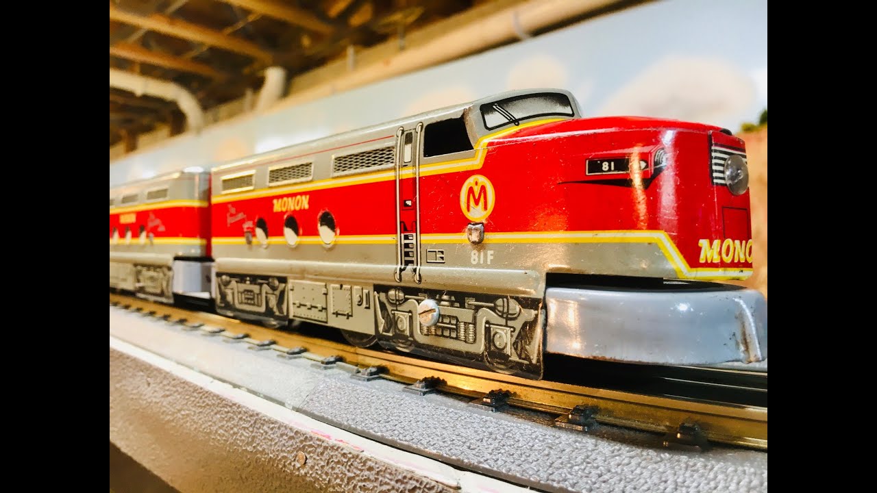 Marx #81 Monon AA Tin Lithographed Diesel Train Set - YouTube