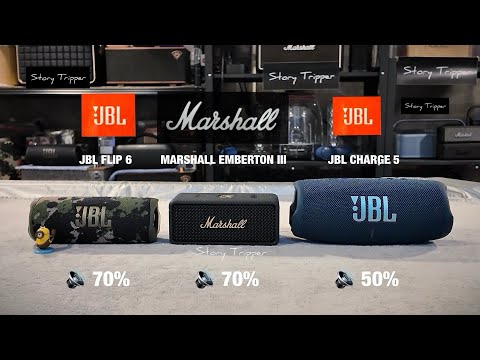 JBL Flip 6 vs Marshall Emberton III vs JBL Charge 5
