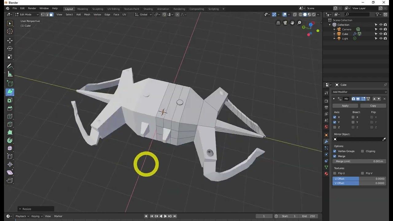 All Blender 2 8 modifiers explained updated blender mirror modifier tutorial - YouTube