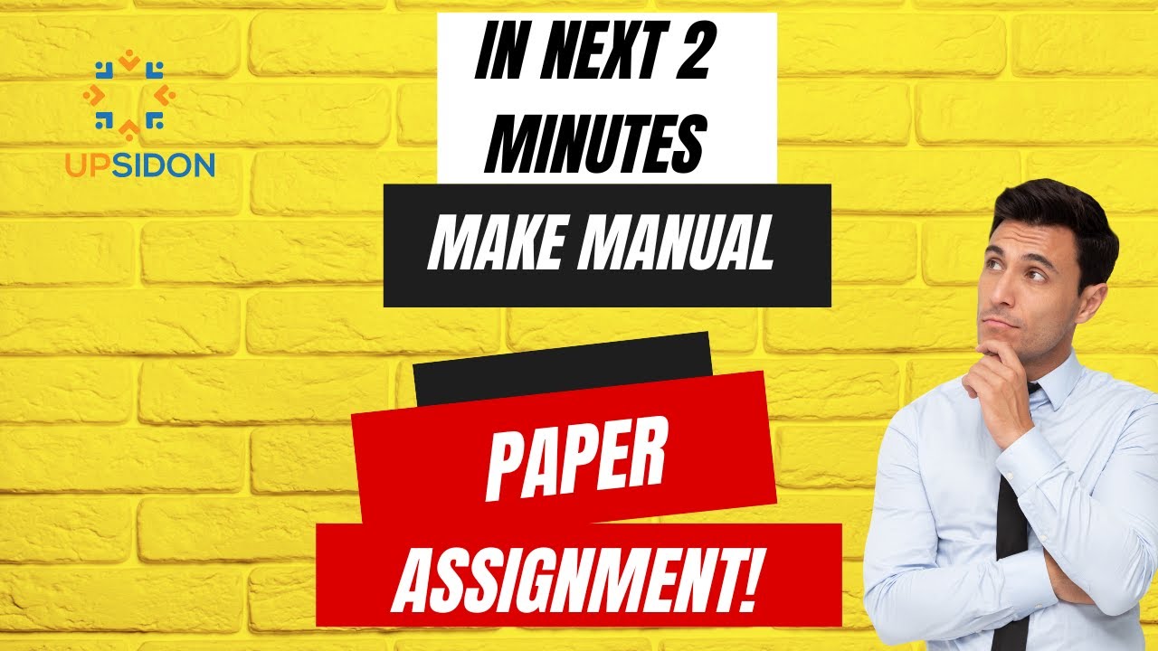 How to make MANUAL PAPER OR ASSIGNMENT using UPSIDON - YouTube