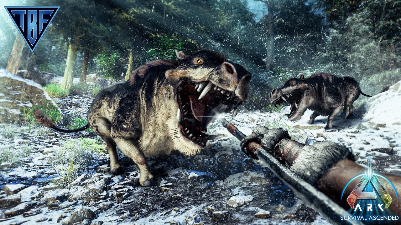 Battle Pig Taming in the snow! Ark Survival Ascended E15 - YouTube