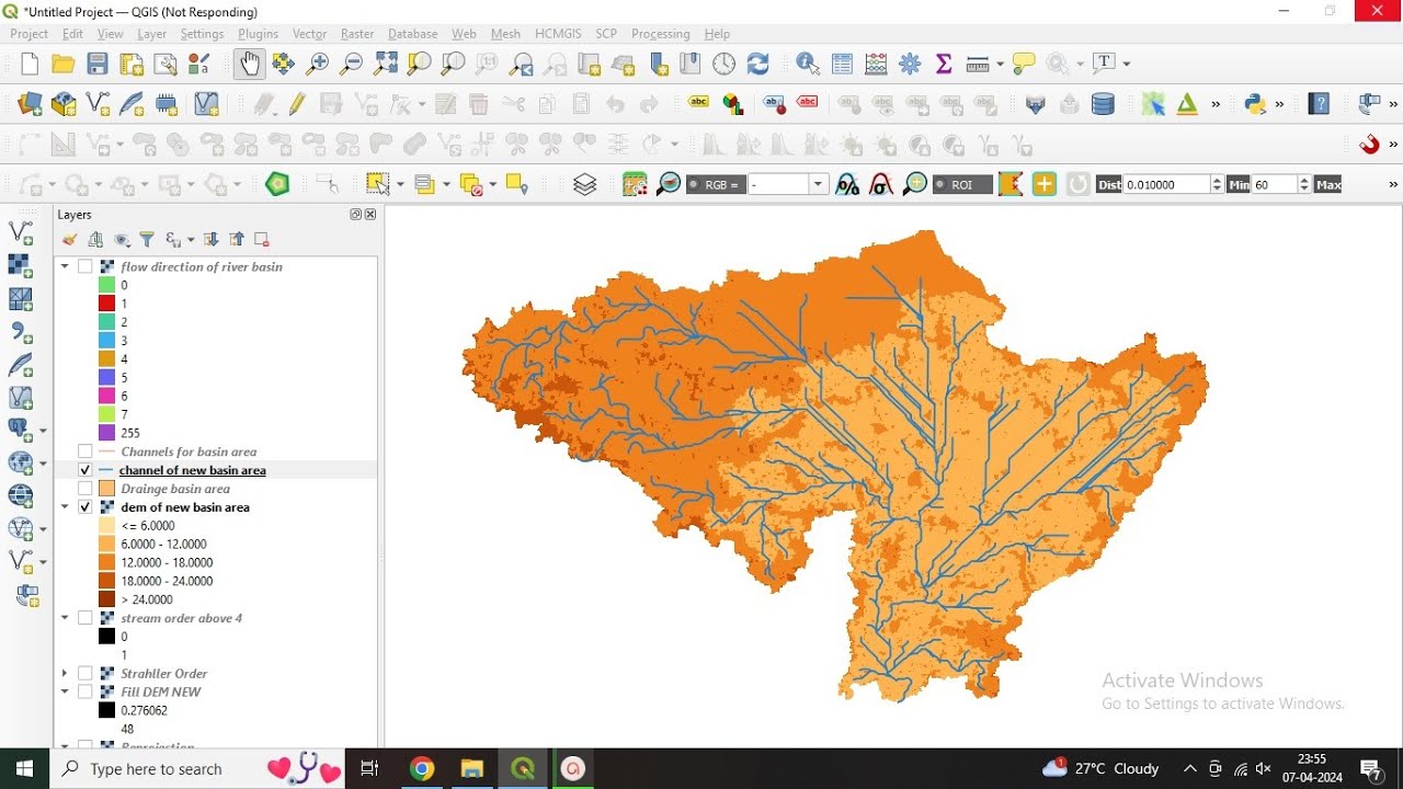 Watershed area demarcation and Catchment area Delimitation using QGIS ...