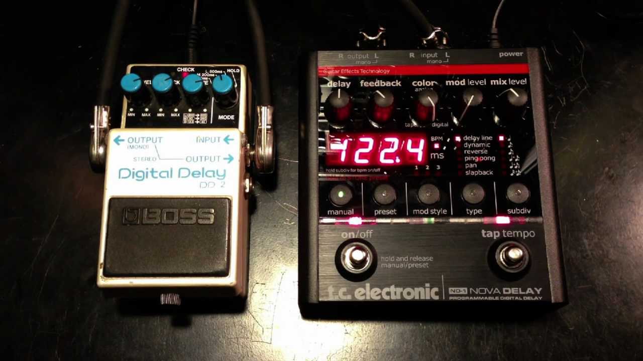Boss DD-2 vs TC Electronic Nova Delay - YouTube