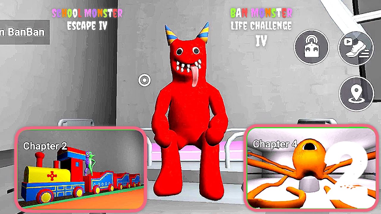 SCHOOL MONSTER ESCAPE 4 VS BAN MONSTER LIFE CHALLENGE 4 | GARTEN OF ...