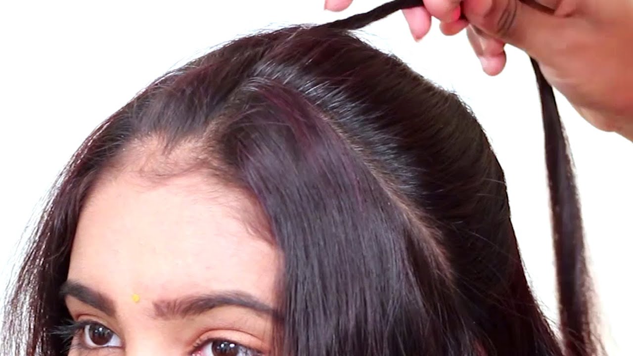 Simple Front Hairstyle for Girls | Front hairstyle | Easy party ...