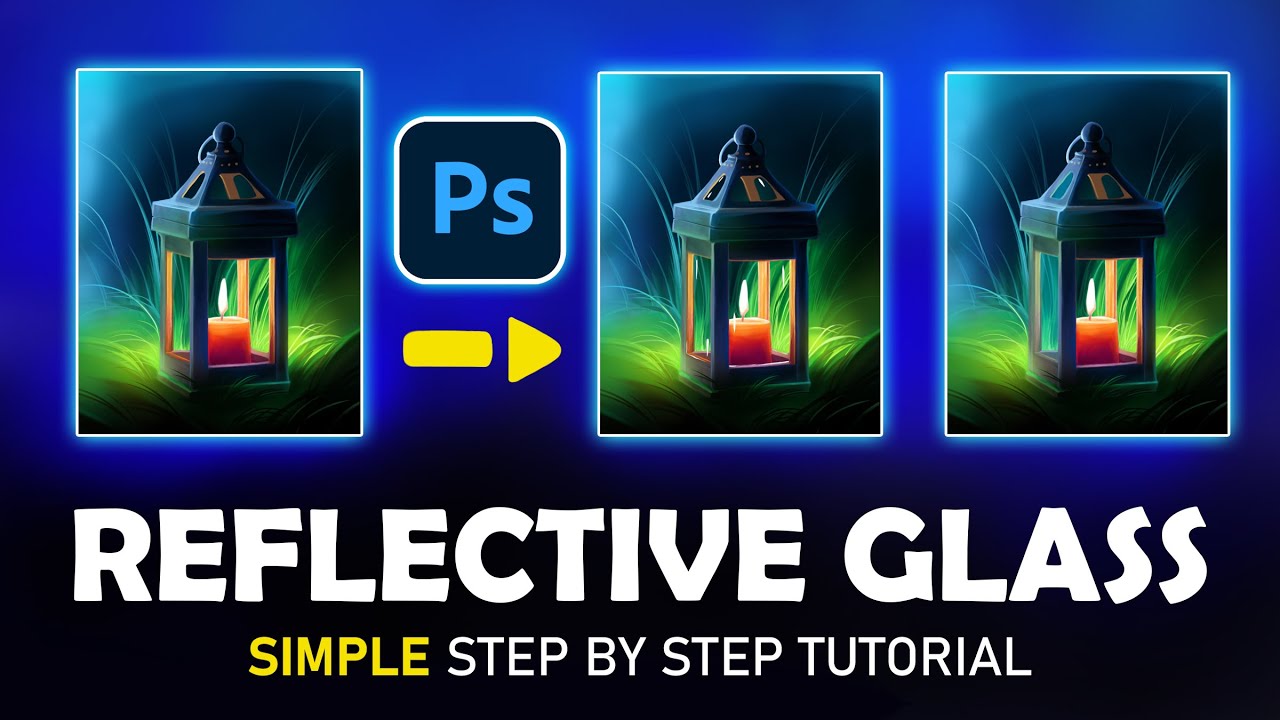 How to paint REFLECTIVE GLASS | Forest Lantern | STEP BY STEP Photoshop Tutorial - YouTube