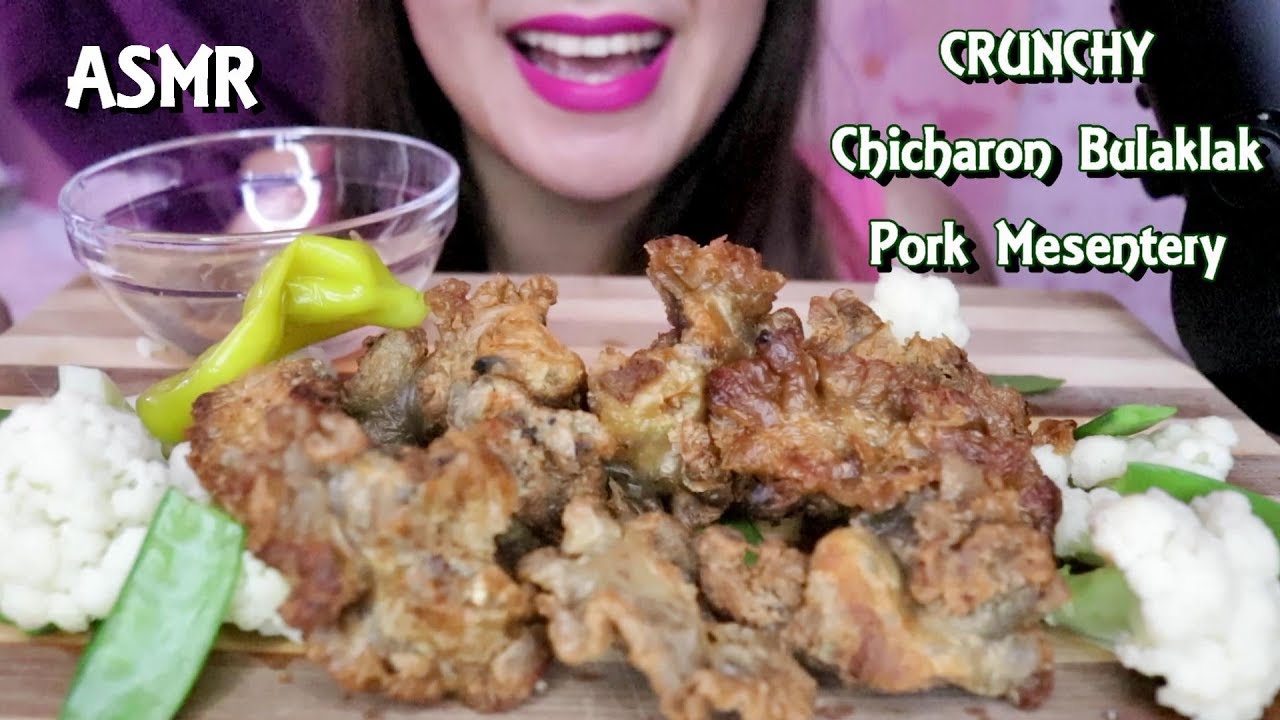 ASMR Crunchy Chicharon Bulaklak | Pork Mesentery | Ruffled Fat Eating ...