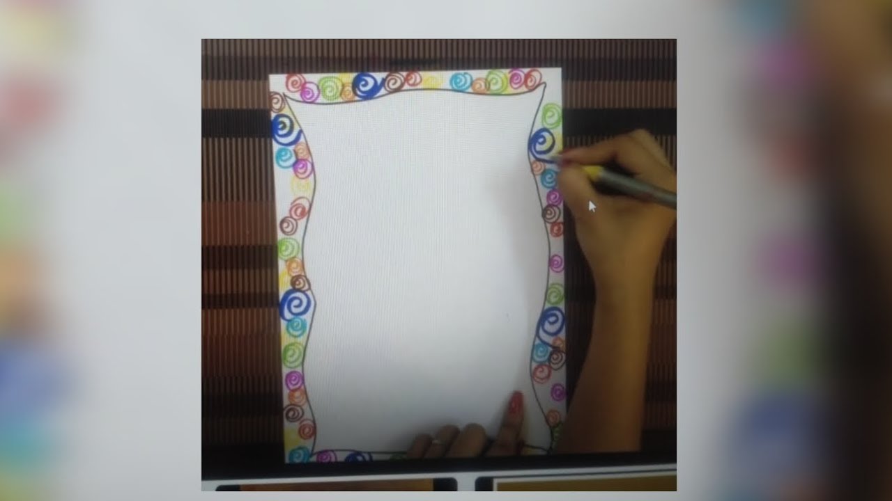 how to draw easy and beautiful boarder design - YouTube