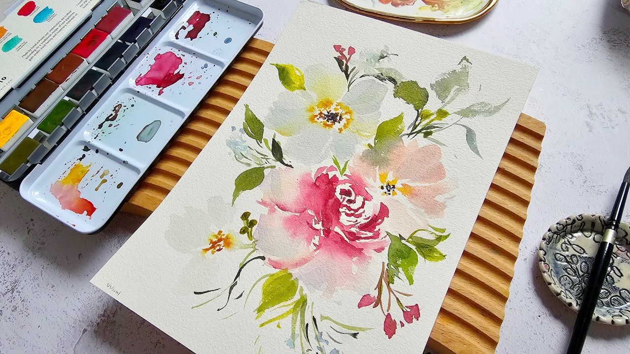 Painting Watercolor Florals Using Agallo Watercolor Botanical - YouTube