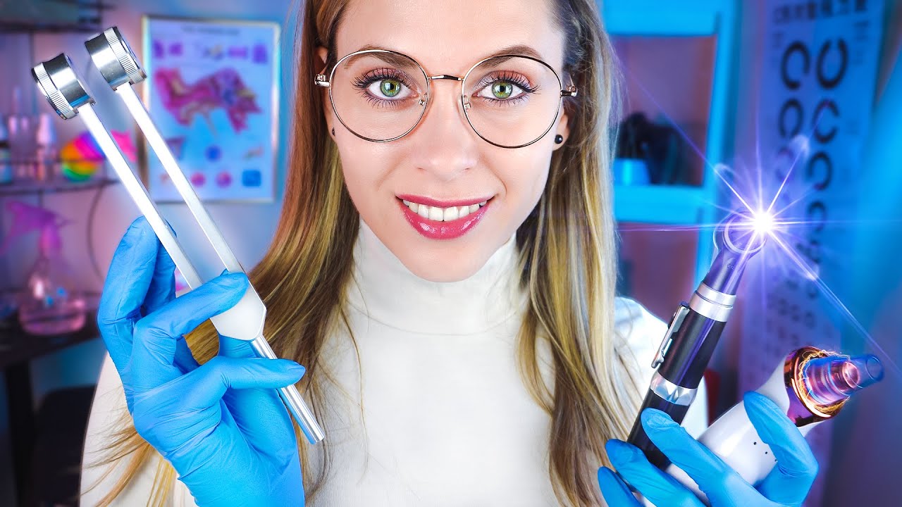 ASMR Ear Exam & Cleaning, EYE, Face, Cranial Nerve Exam, Roleplay for SLEEP, personal attention ...