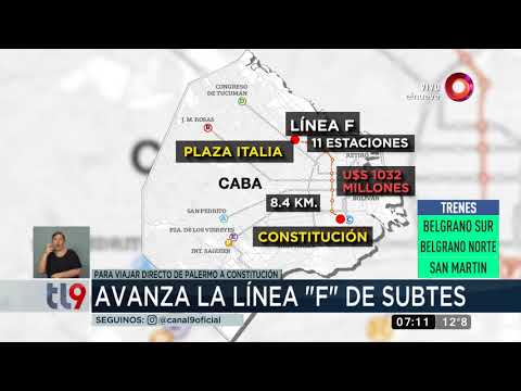 Avanza la línea "F" de subtes - YouTube