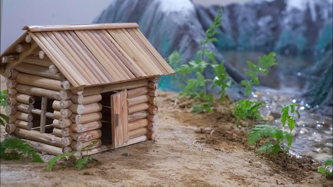 Build a wooden house in the wilderness - YouTube