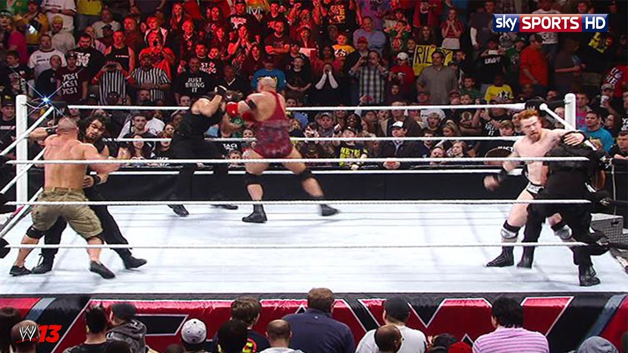 WWE RAW 2/11/13 John Cena, Ryback & Sheamus Attack The Shield ( Review ...