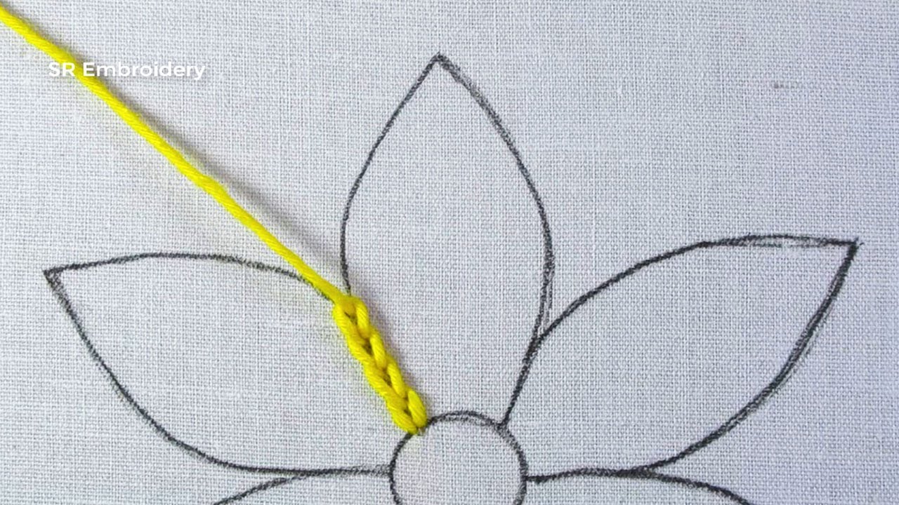 Hand Embroidery Super Easy Unique Chain Stitch With Cross Stitch Band ...