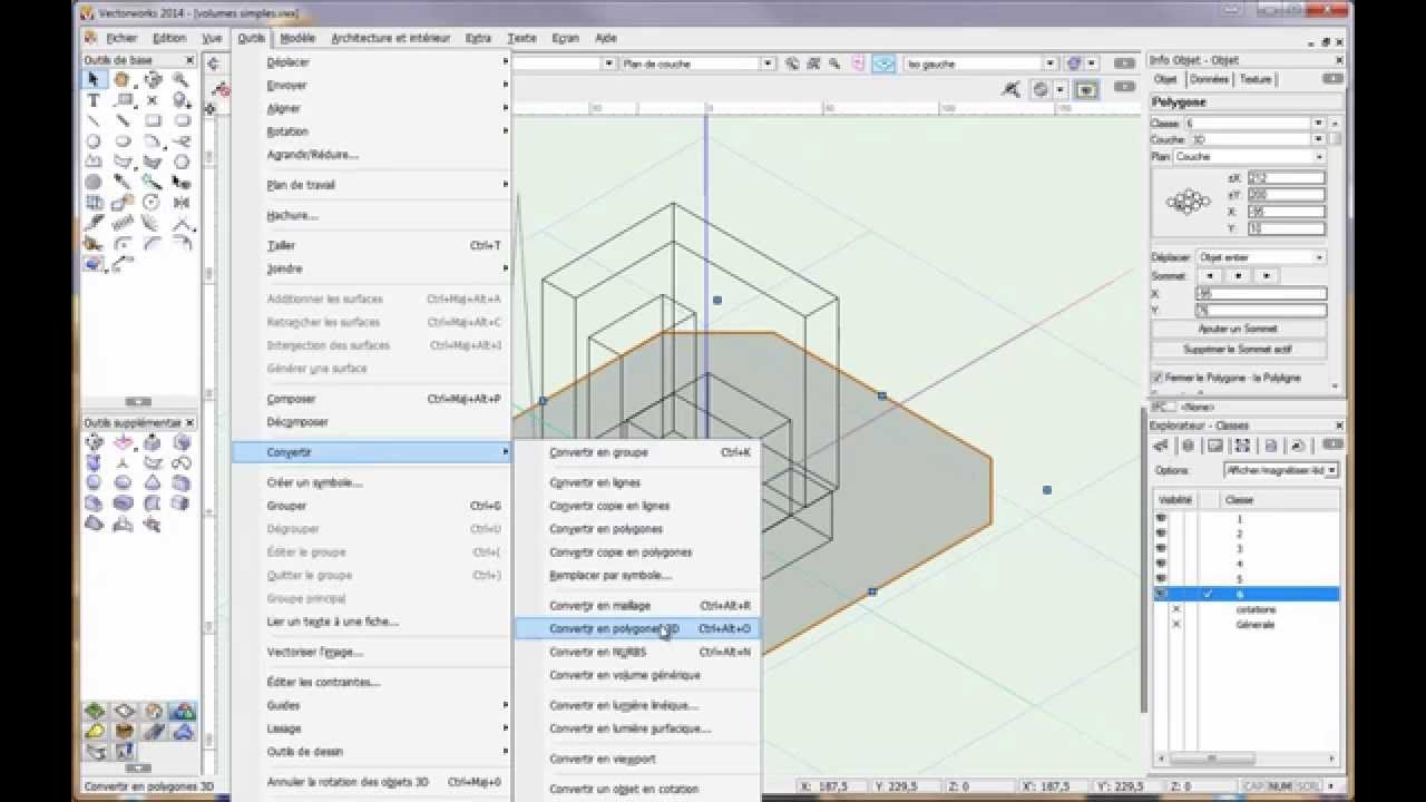 Créer des volumes simple dans Vectorworks - YouTube