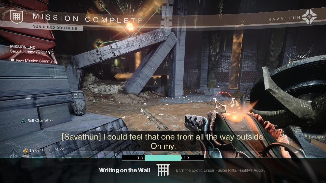 Destiny 2 finality's auger drop - YouTube
